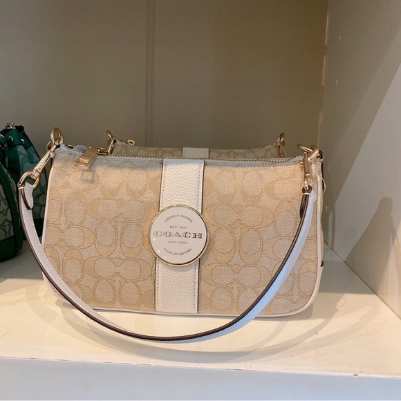 Coach | Bags | Nwt Coach Lonnie Baguette Crossbody Signature Jacquard ...